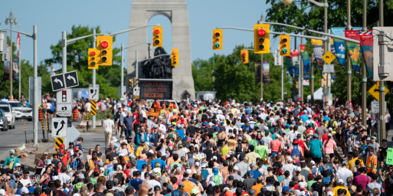 The 2024 Tamarack Ottawa Race Weekend marathon and half marathon course ...